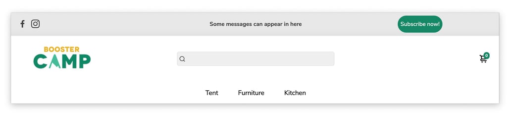 Top Bar in Booster theme