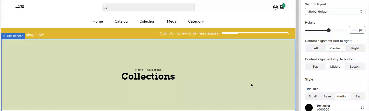 Title banner (Collection List)